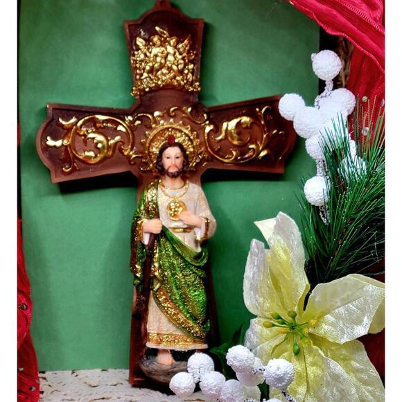 Accents | 12 St Jude Wall Cross Home Decor Imagen San Judas Tadeo Cruz ...